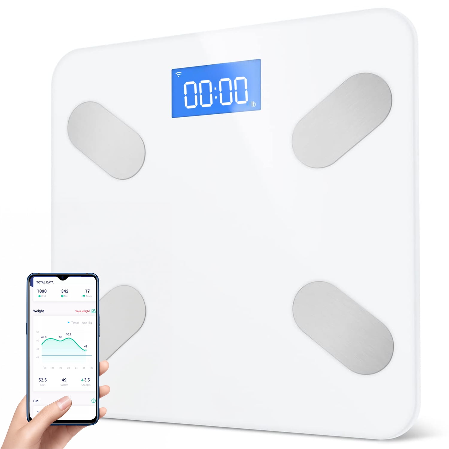 SUGIFT Fitness Bathroom Weighing Scale, Digital Body Weight, Bluetooth ...