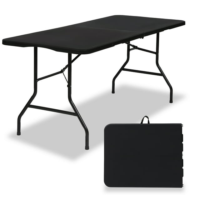SUGIFT Folding Table 6ft Portable Heavy Duty Plastic Foldable Table for ...