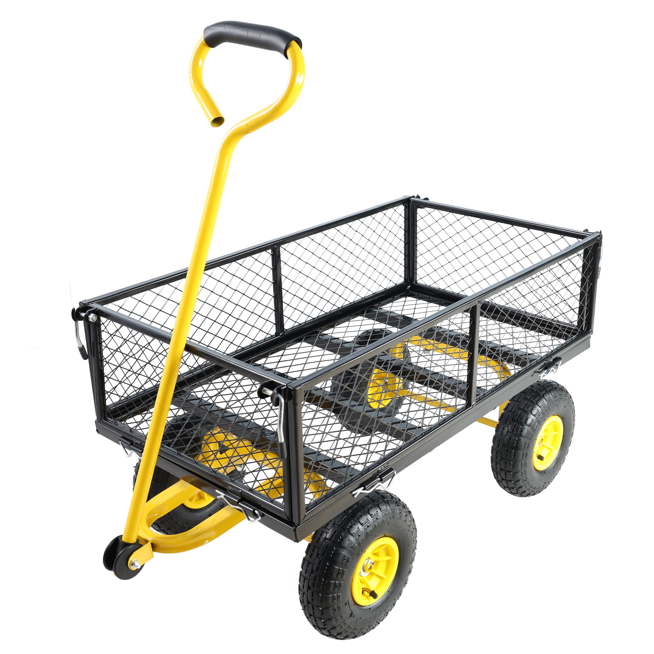 SUGIFT Heavy Duty Mesh Steel Garden Cart with Solid Wheels - Walmart.com