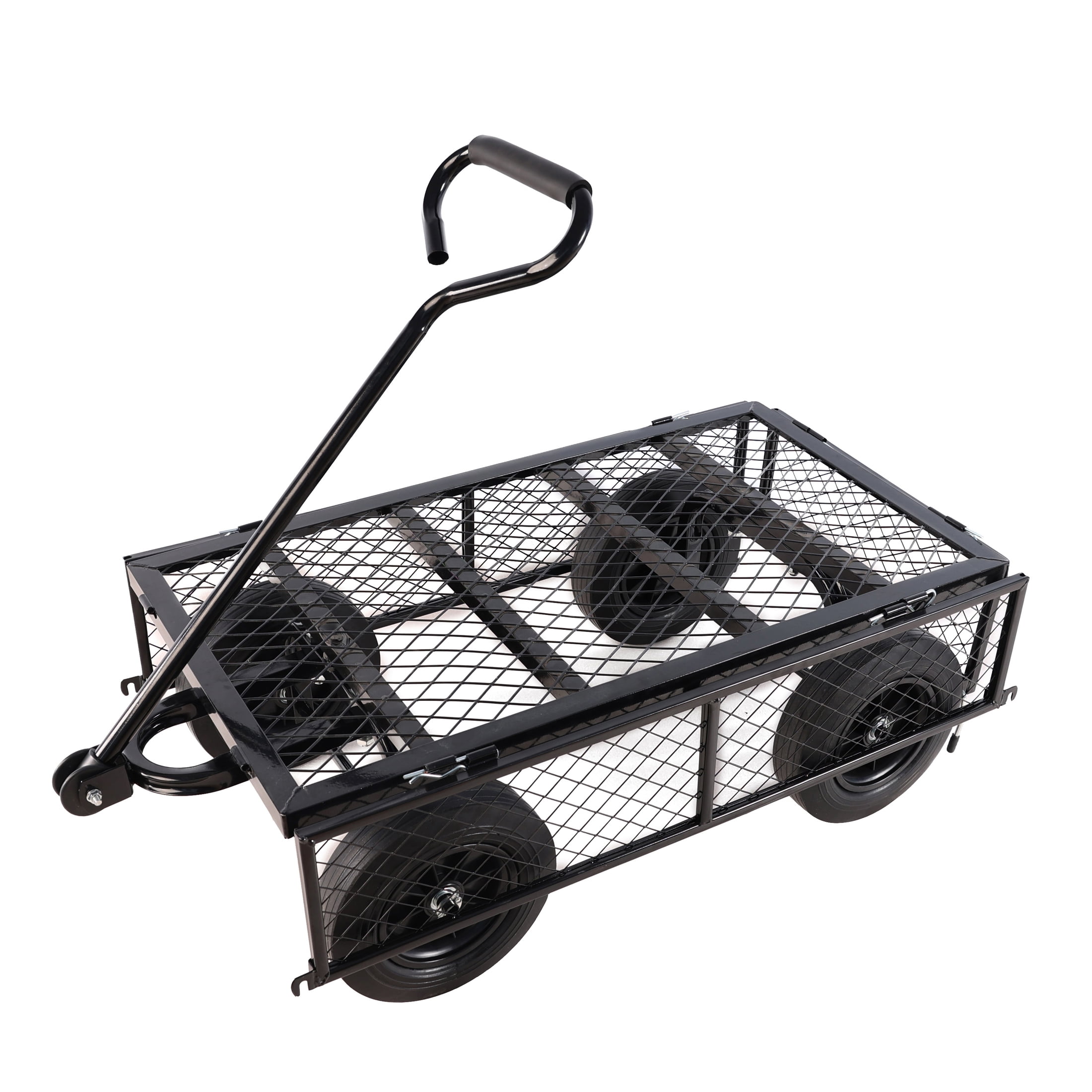 SUGIFT Heavy Duty Mesh Steel Garden Cart with Solid Wheels - Walmart.com