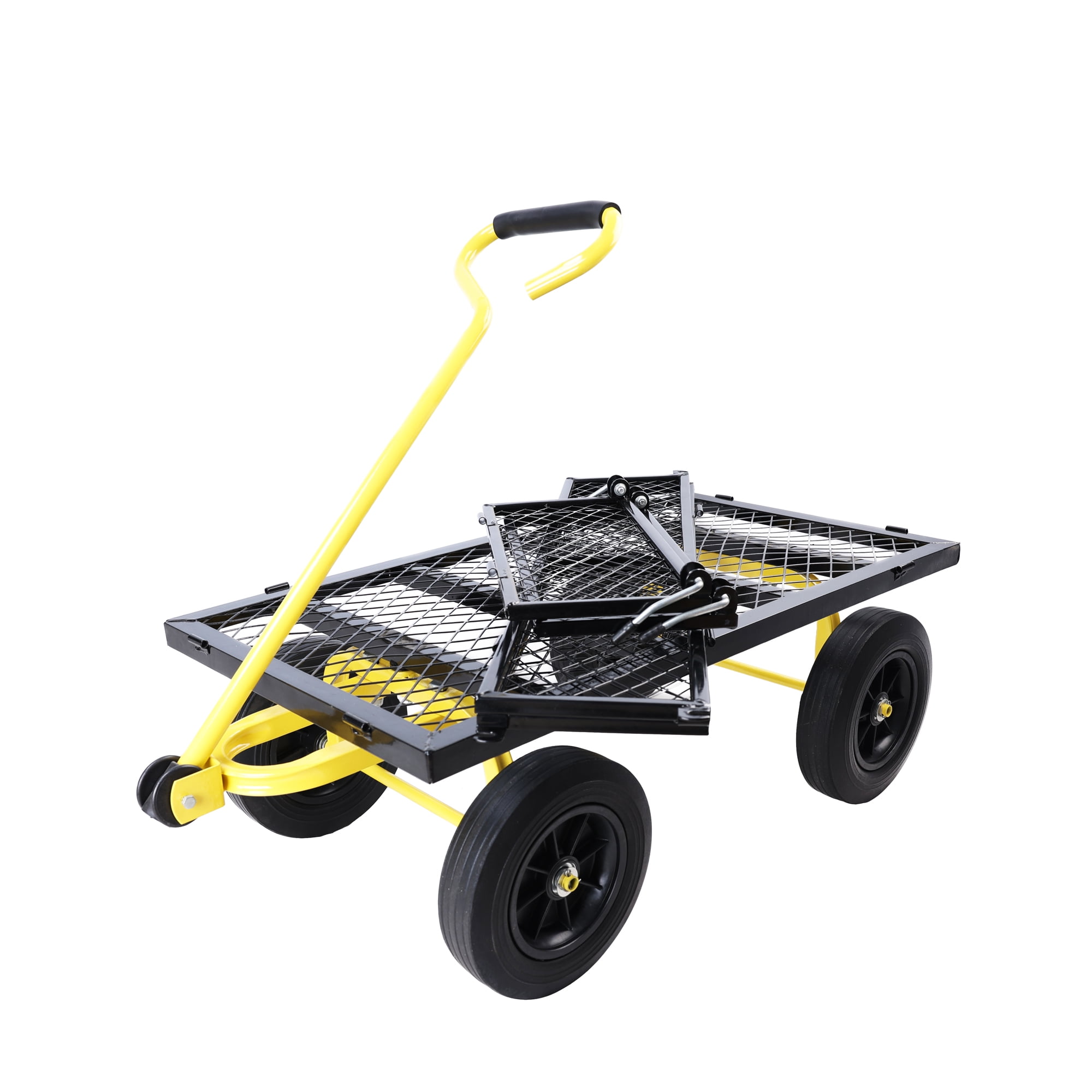 SUGIFT Heavy Duty Mesh Steel Garden Cart with Solid Wheels - Walmart.com