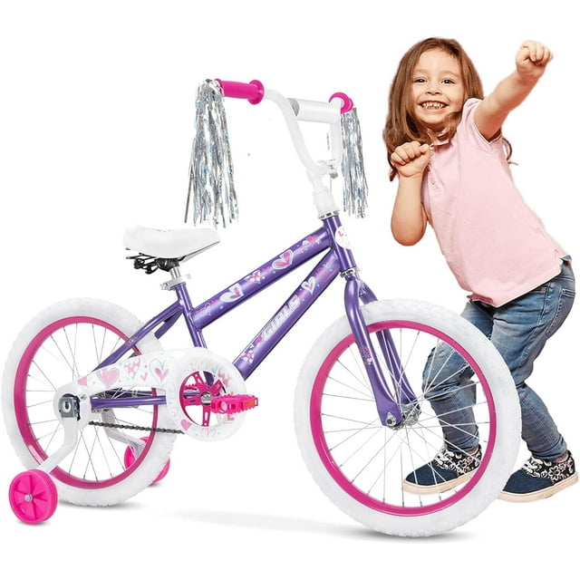SUGIFT Kids Bike, 18 Inch Bicycle for Girls, Ages 6-12, Purple, Carbon ...