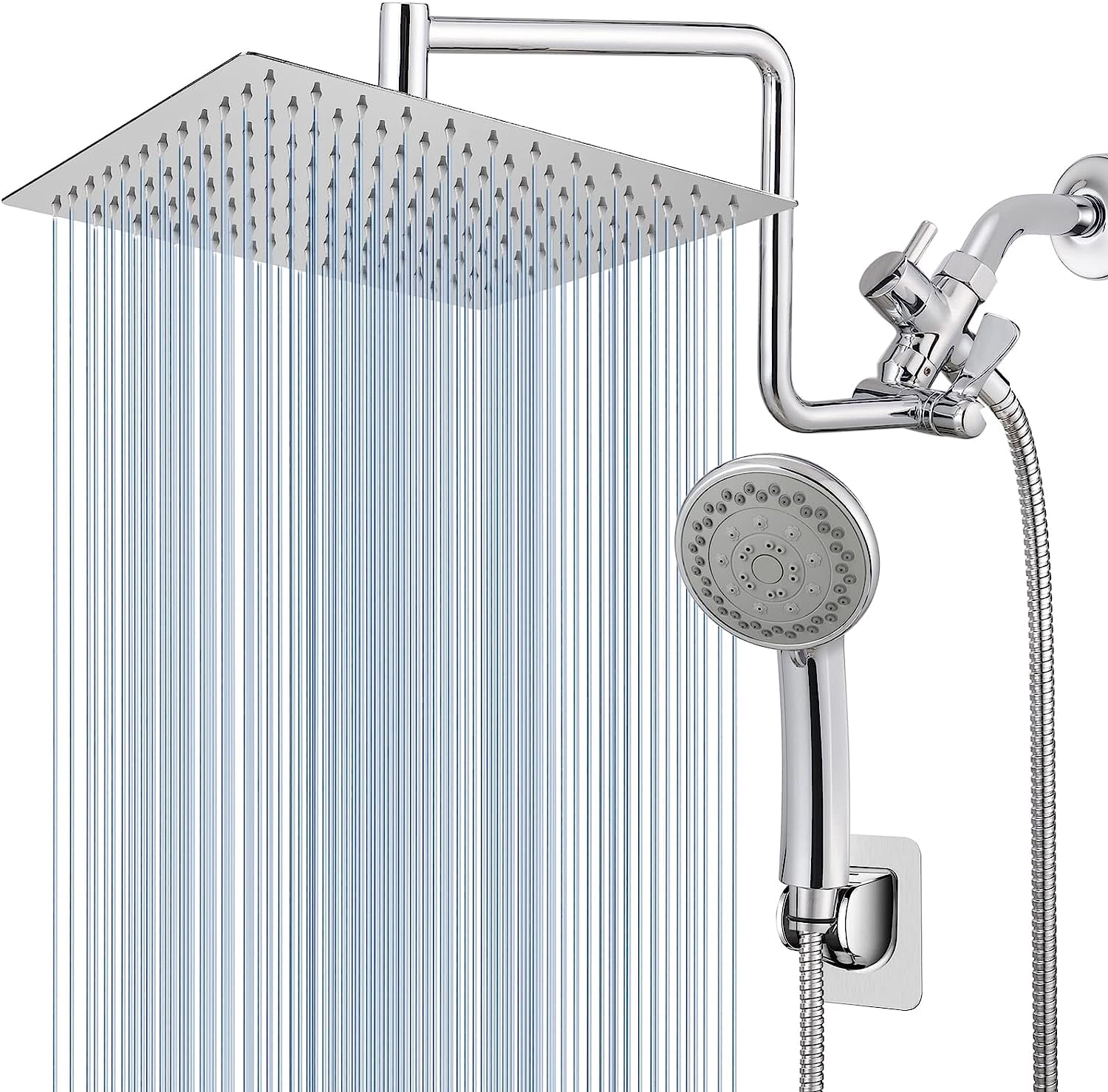 SUGIFT Luxury Dual Shower Head Combo, 10" Rainfall Shower Head & 5 ...