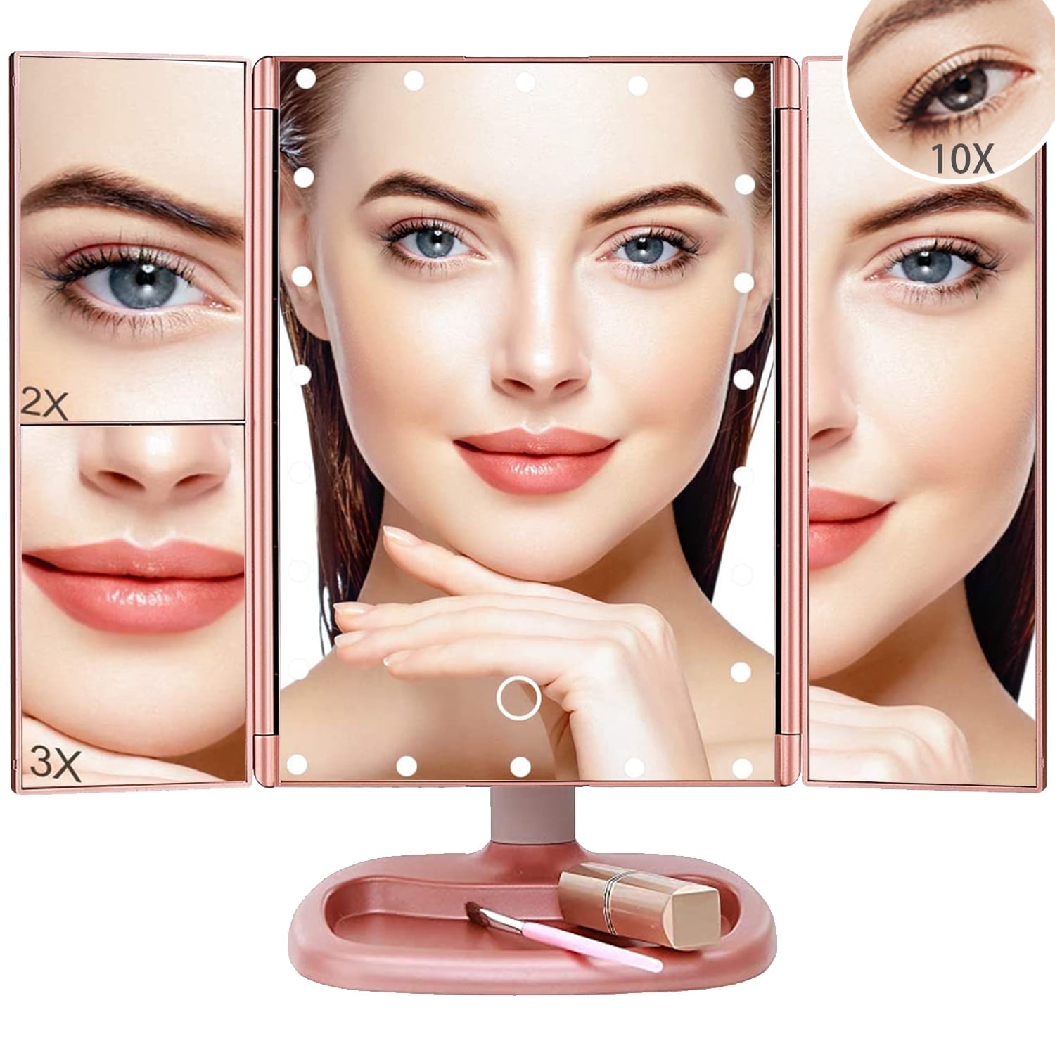SUGIFT Makeup Mirror Vanity Mirror with 22 LED Lights, 1x 2X 3X 10X ...