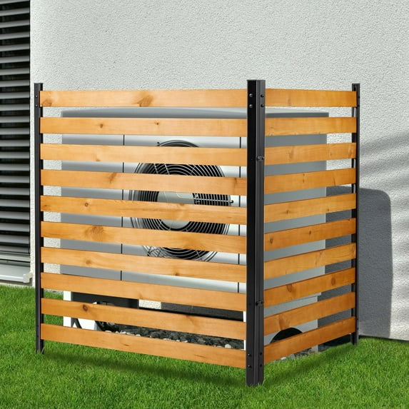 SUGIFT Privacy Screens 42in H x 38in W Wood Outdoor Privacy Fence ...