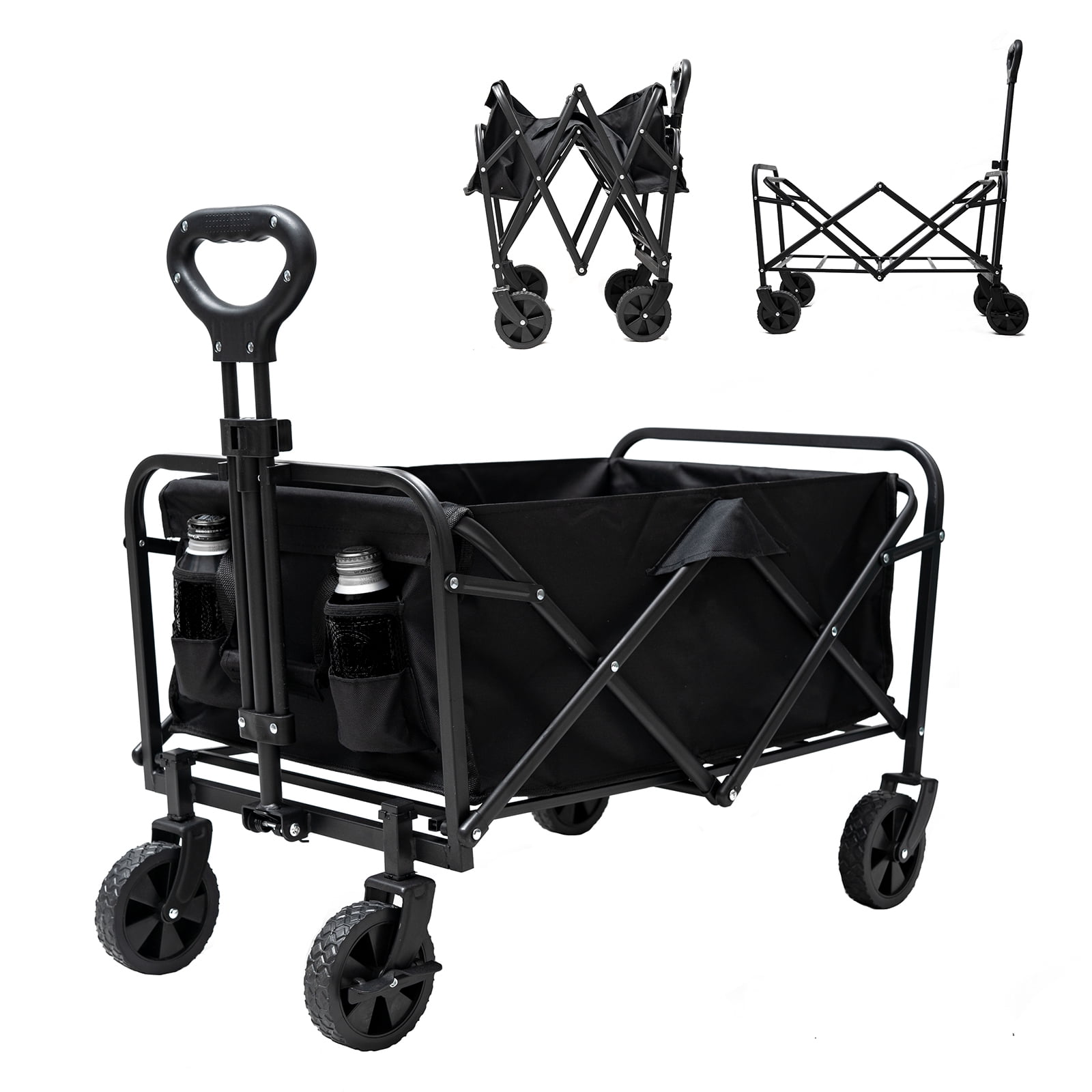 SUGIFT Small Wagons Carts Foldable Collapsible Grocery Wagon Cart on ...