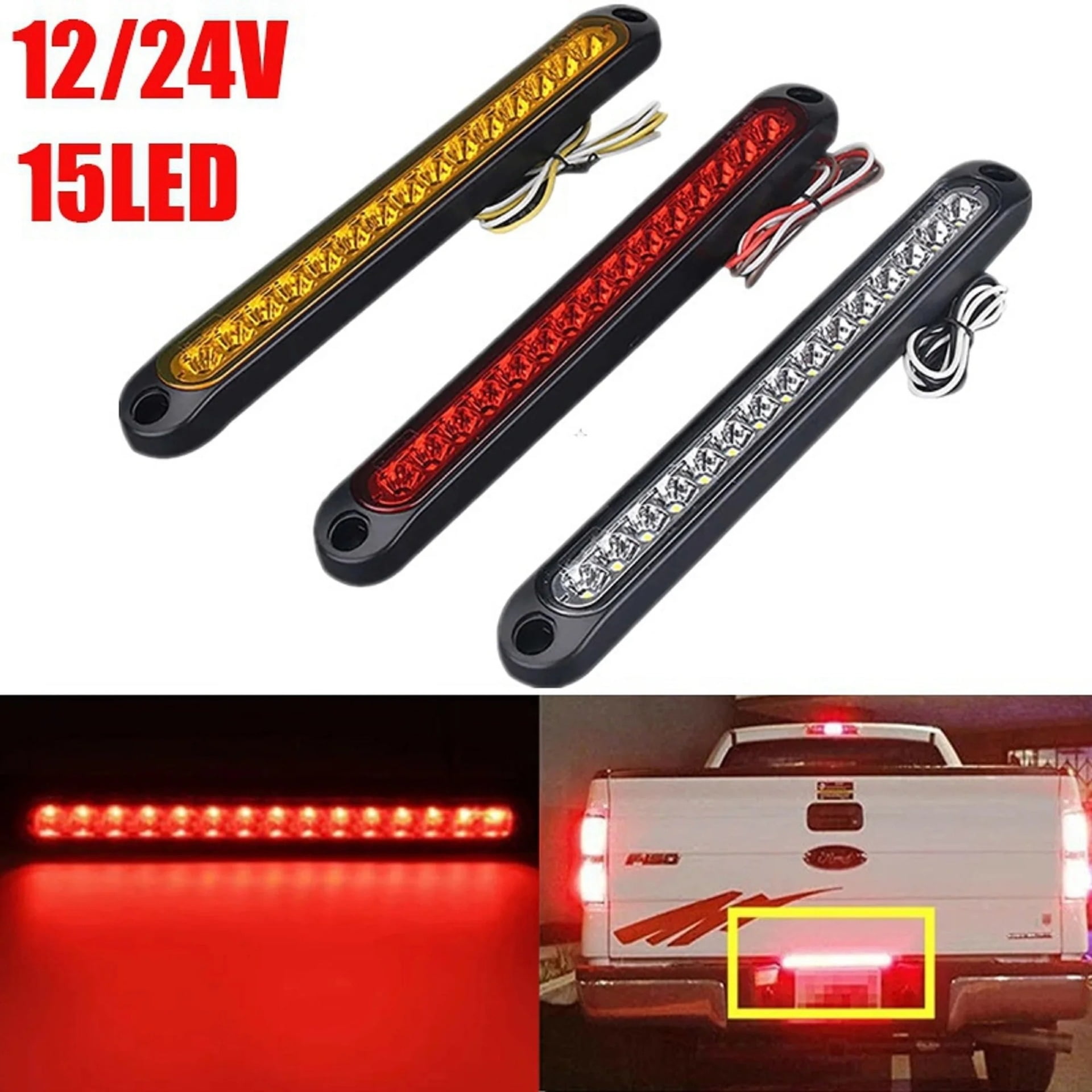 SUGUANGHUI 1 Pair 12V 24V 15 LED Car Trailer Identification Light Turn ...