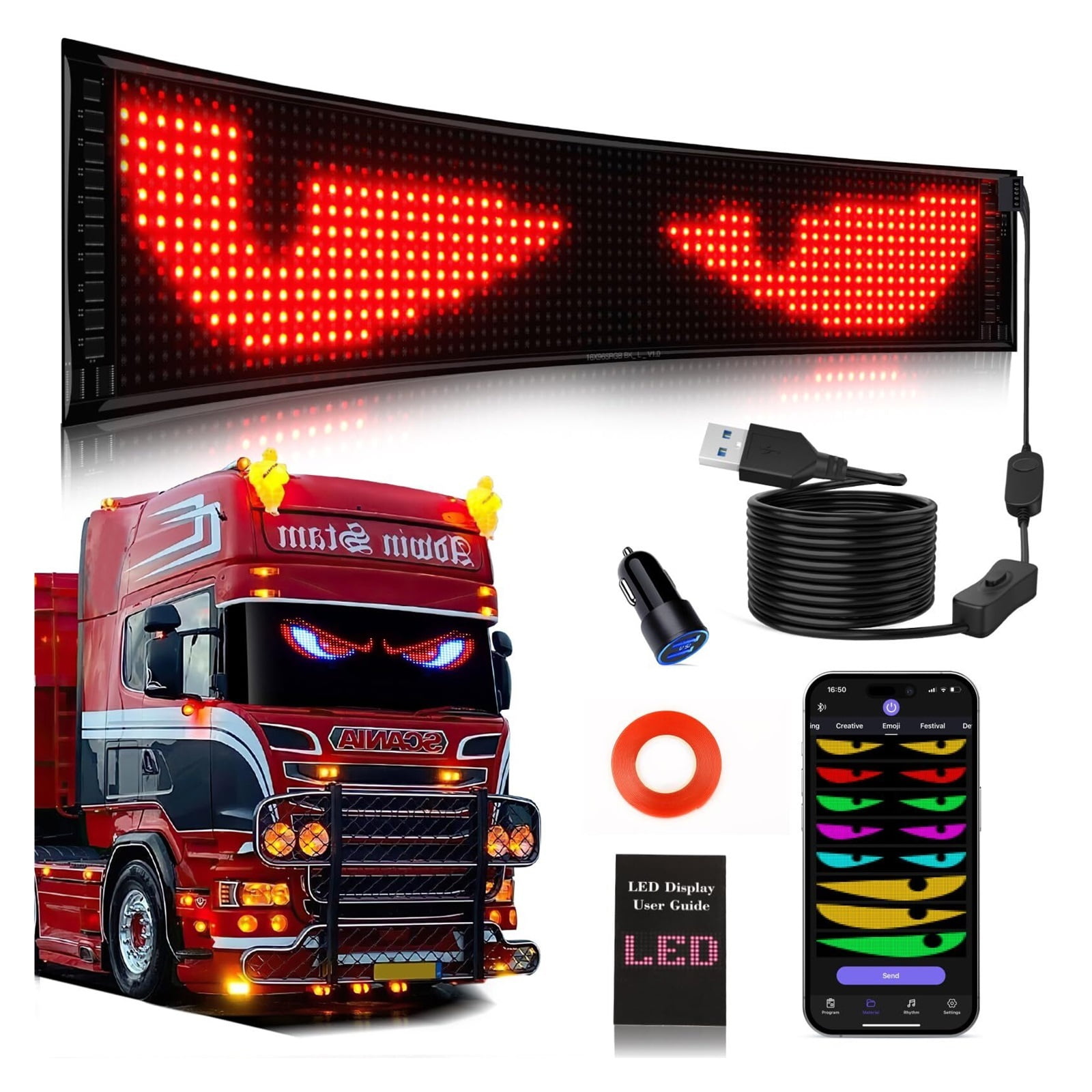 SUGUANGHUI Synchronize Multiple Devil Eyes Light for Truck, 23''x5 ...