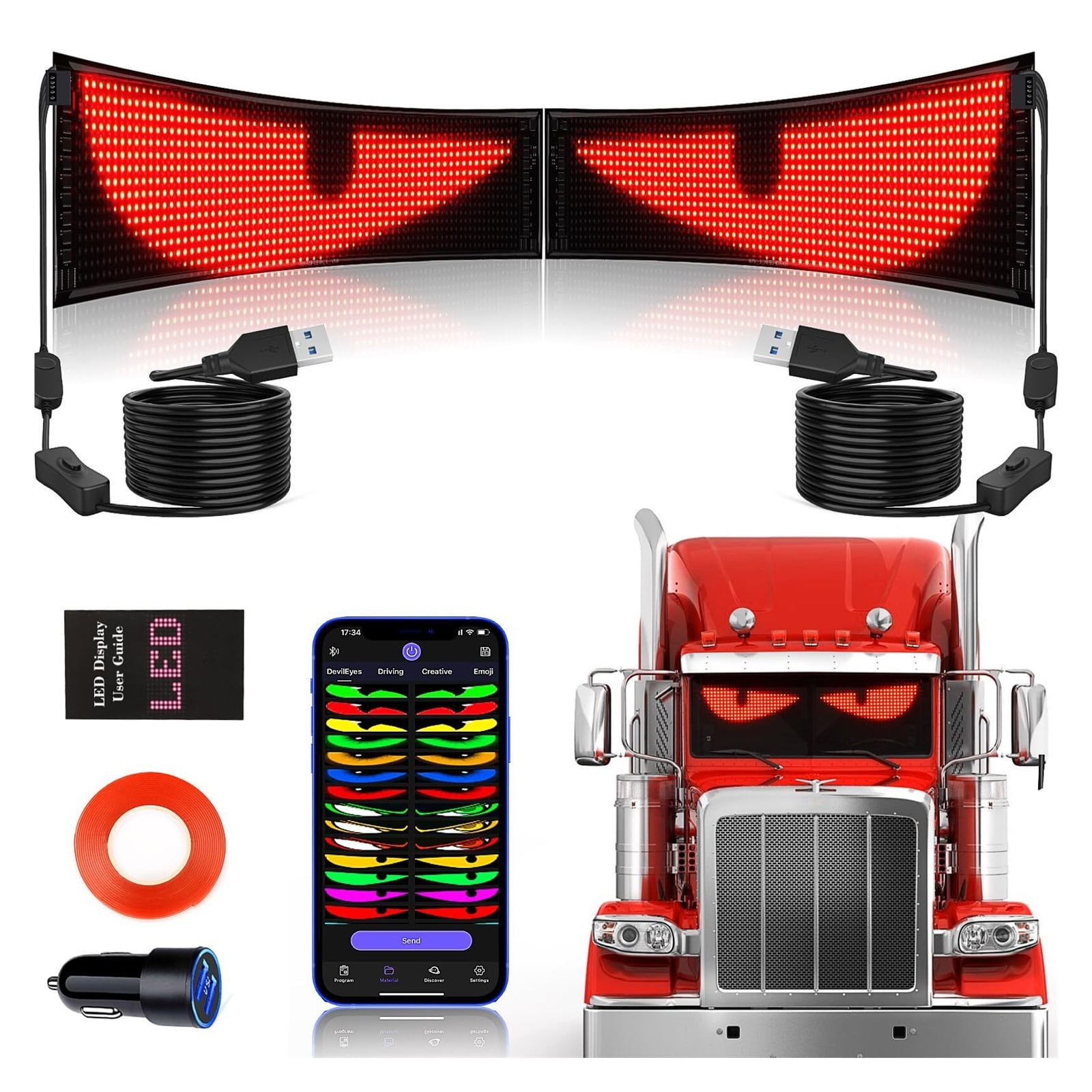 SUGUANGHUI Synchronize Multiple Devil Eyes Light for Truck, 23''x5 ...