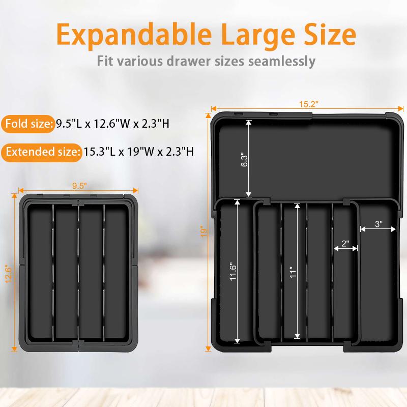 【SUHOPE】Spring Glow-Up Silverware Organizer Expandable Kitchen Utensil ...