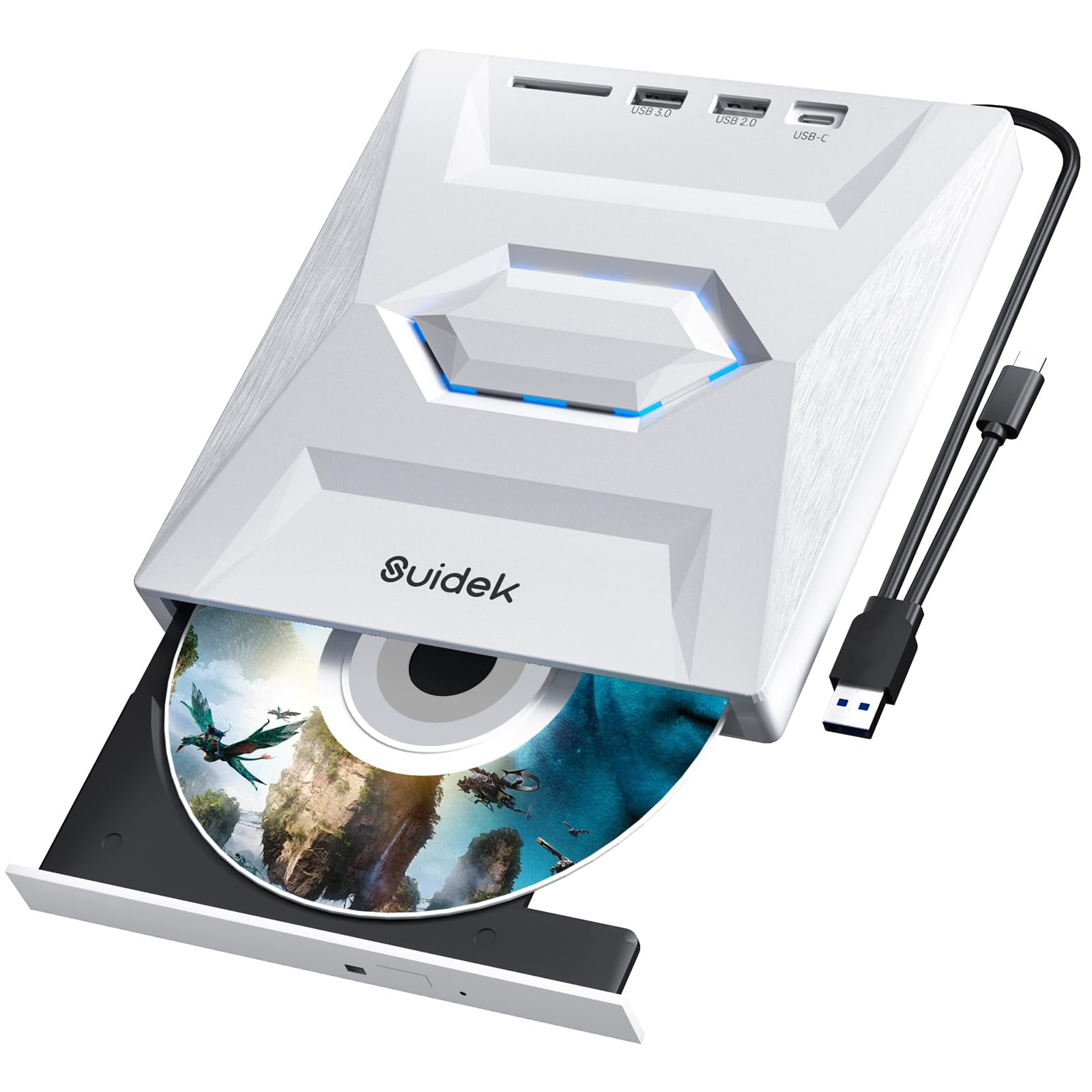 SUIDEK External CD DVD Drive, Ultra Slim Portable CD Player for Laptop ...