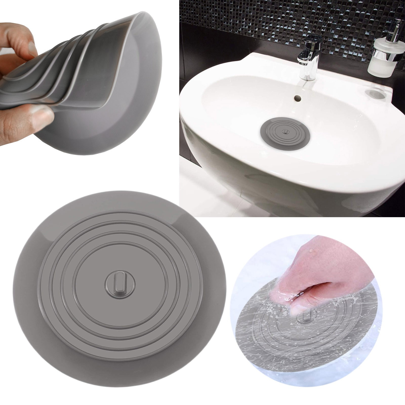 SUJITO 15CM Silicone Rubber Kitchen Strainer Stopper Water Drain Tub ...