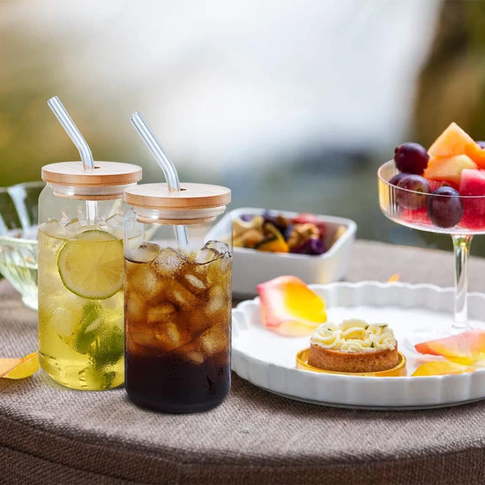 SUJITO 16oz Heat Borosilicate Cola Cup Juice Beverage Milk Tea Glass ...