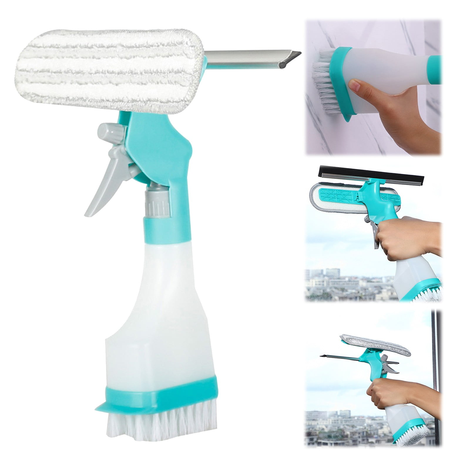 SUJITO 4 In 1 Window Cleaning Kit Window Vacuum Squeegee Window Cleaner ...