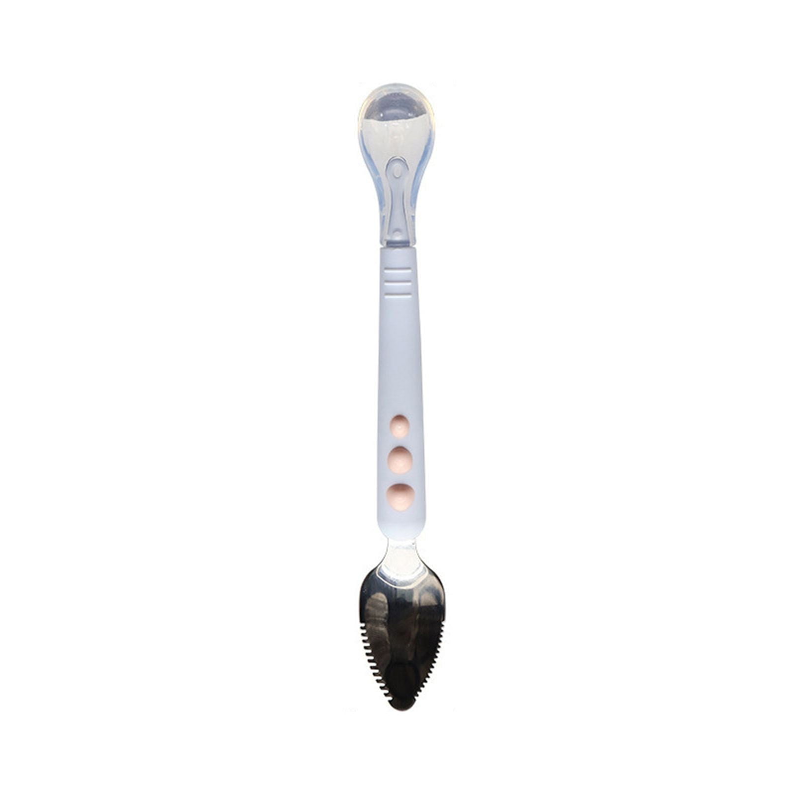SUJITO Double Ended 316 Stainless Steel Baby Spoons With Silicone Tips ...