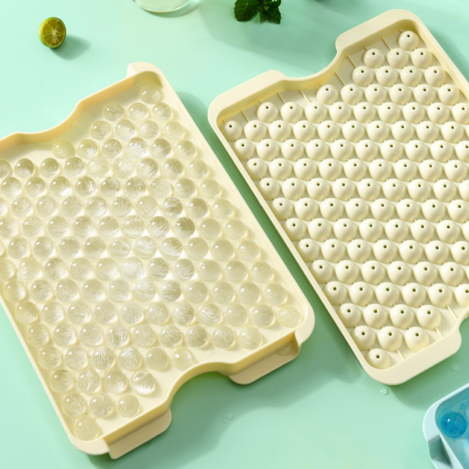 SUJITO Mini Ice Tray With Lid Freezer 3 Packs Upgraded To 123X3 Small ...