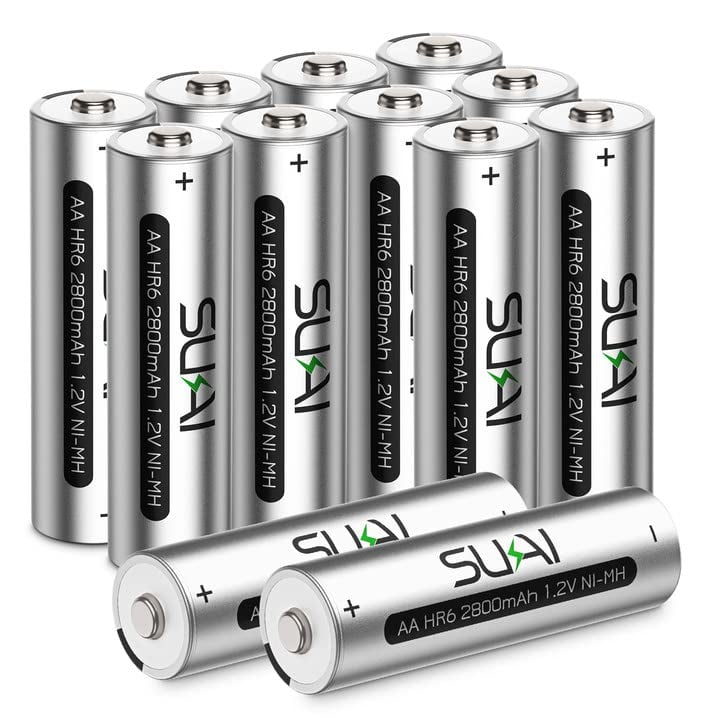 SUKAI Rechargeable AA Batteries 2800mAh High Capacity 1.2V, Per Charged ...