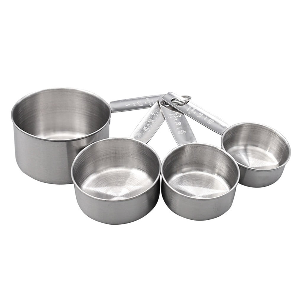 SUKIY 4PCS Baking Measuring Cup Set Stainless Steel Measuring Cup with ...