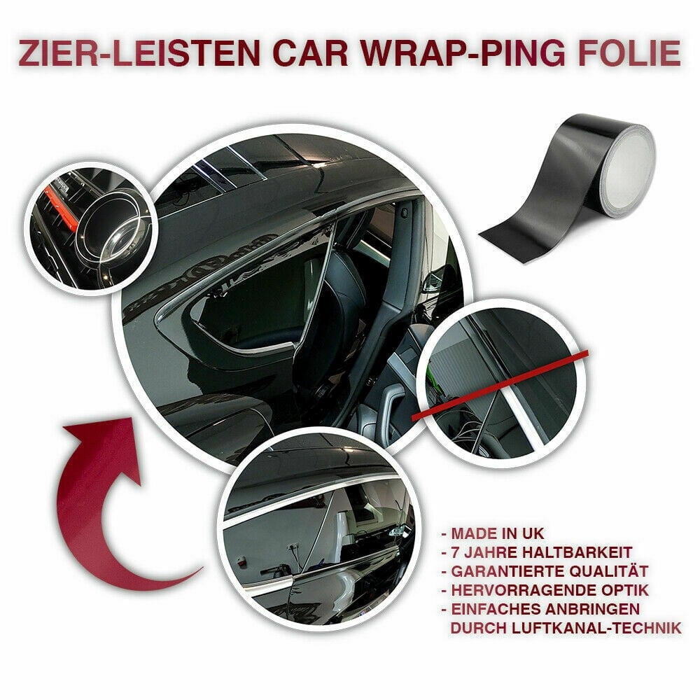 SUKIY Black Out Chrome Delete1 Vinyl Wrap Car Decal Door Glass Trim ...