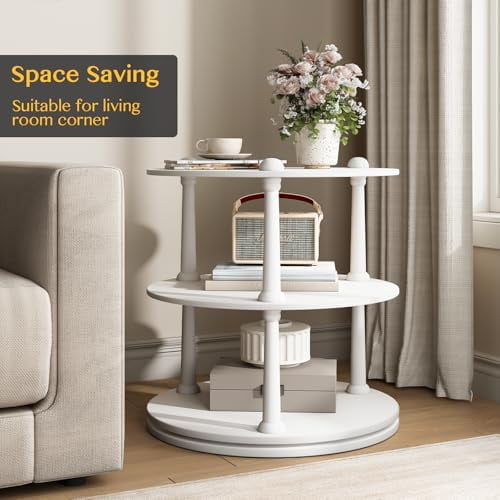 SULIVES, 360 Spinning Rotating Shoe Rack Tower, 2 Tier Lazy Susan ...