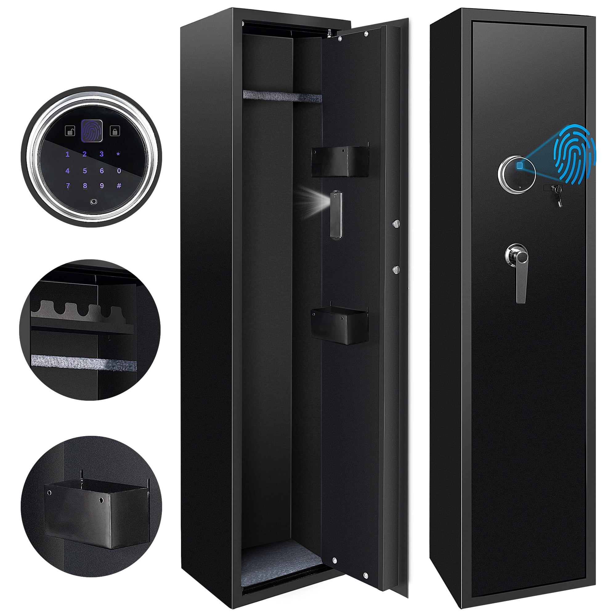 SULIVES Biometric Gun Safe: Closet 5-7 Rifle Security, Quick Access ...