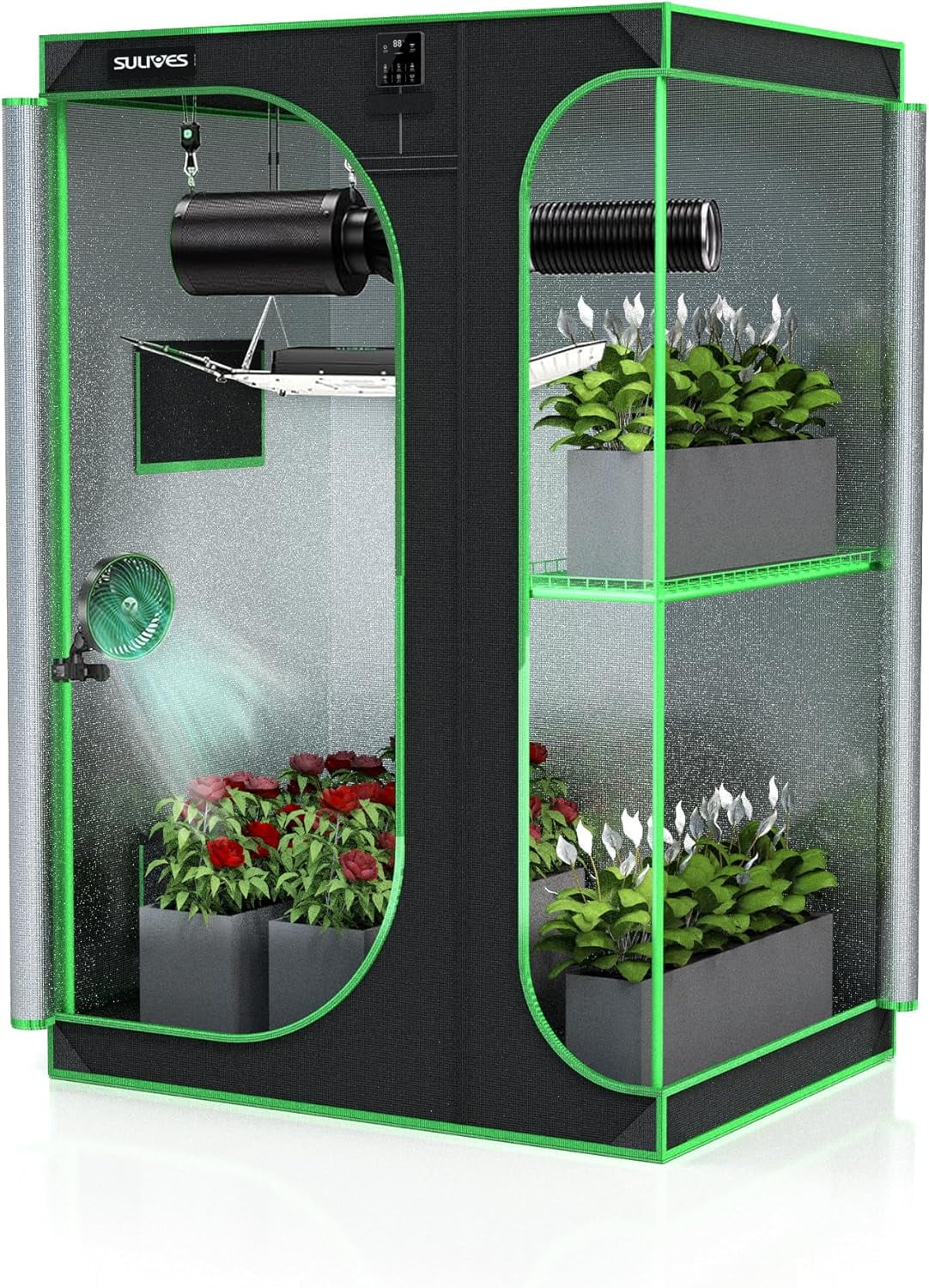 SULIVES Grow Tent, 48" Lx36 Wx72 Indoor Hydroponic Water-Resistant ...