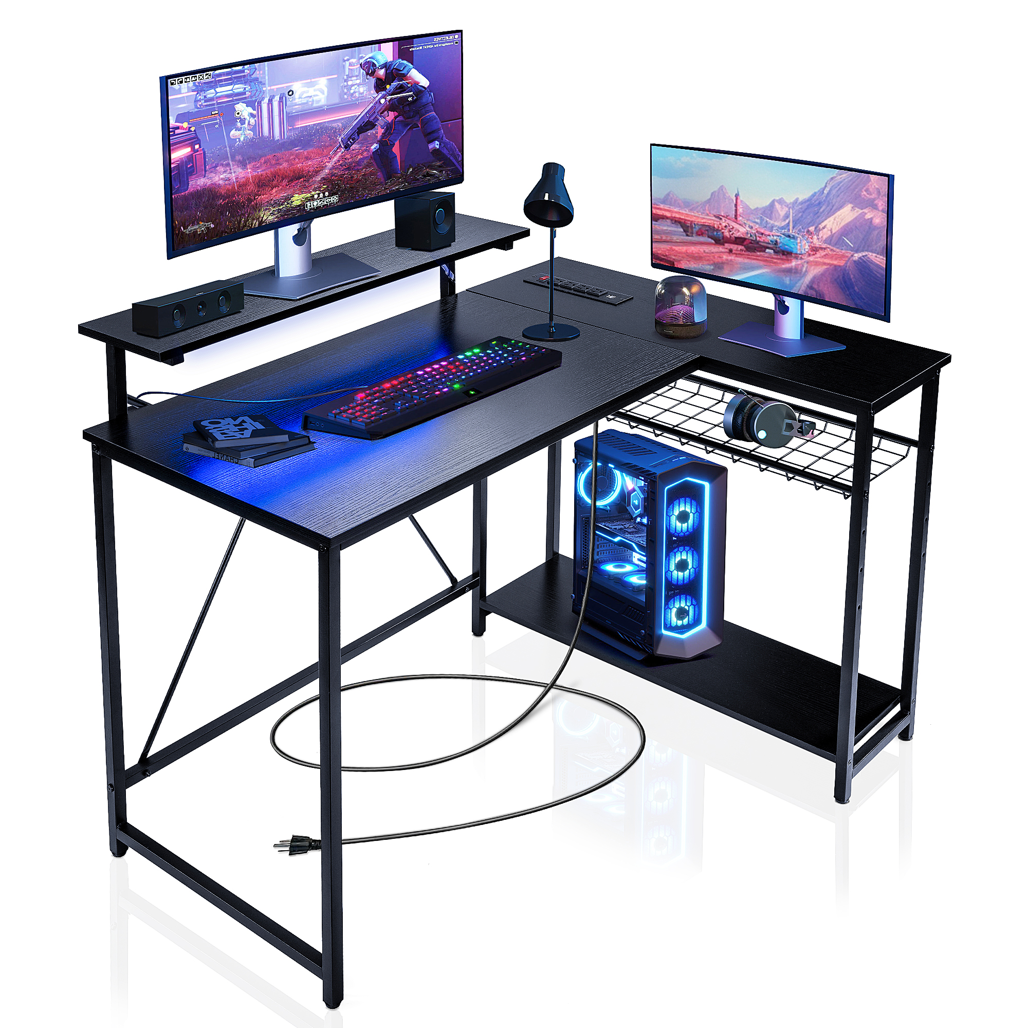 Homall L-Shaped Gaming Desk 47 Inches Corner Office Desk with Removable ...