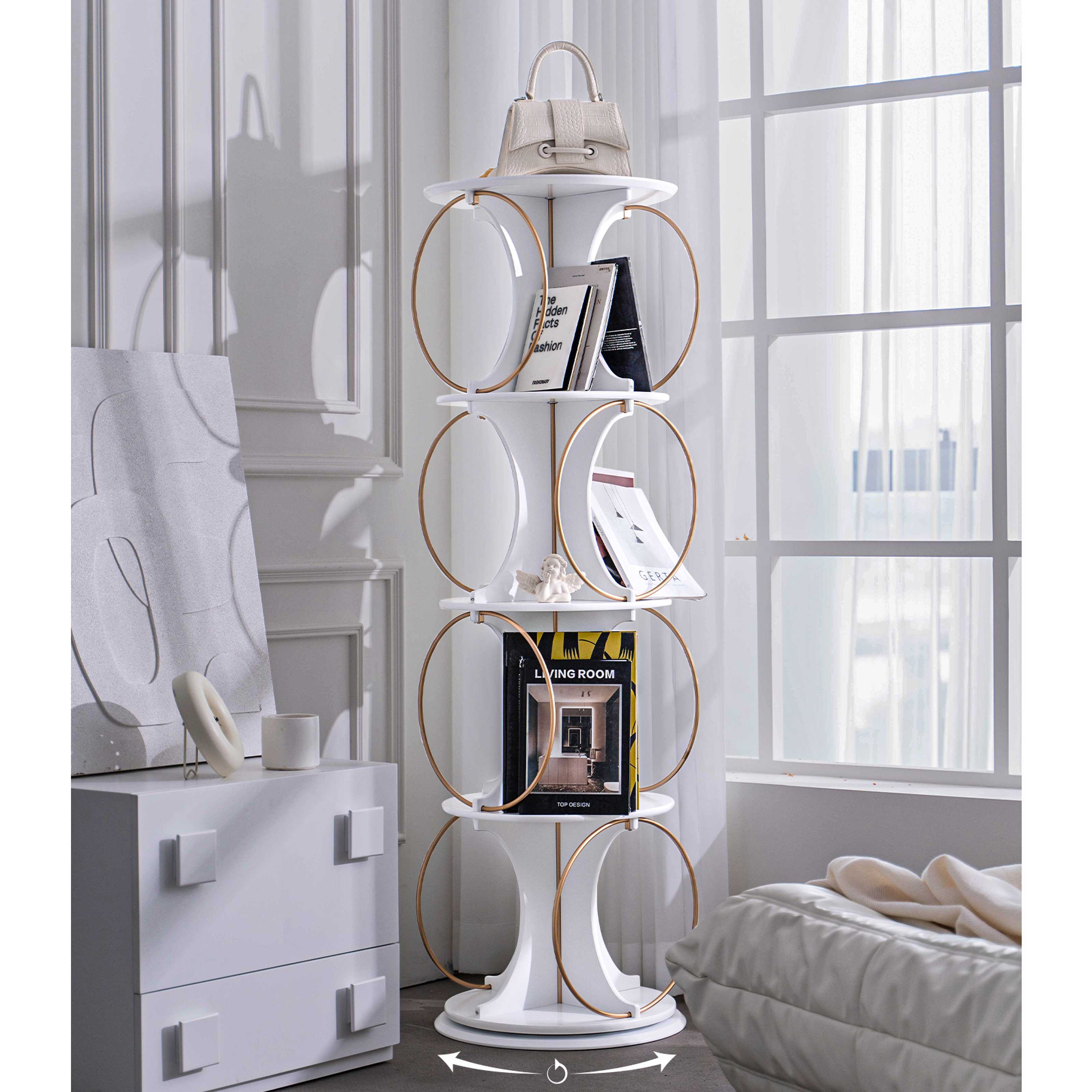 Furinno Turn-N-Tube 3-Tier Compact Multipurpose Shelf Display Rack with ...