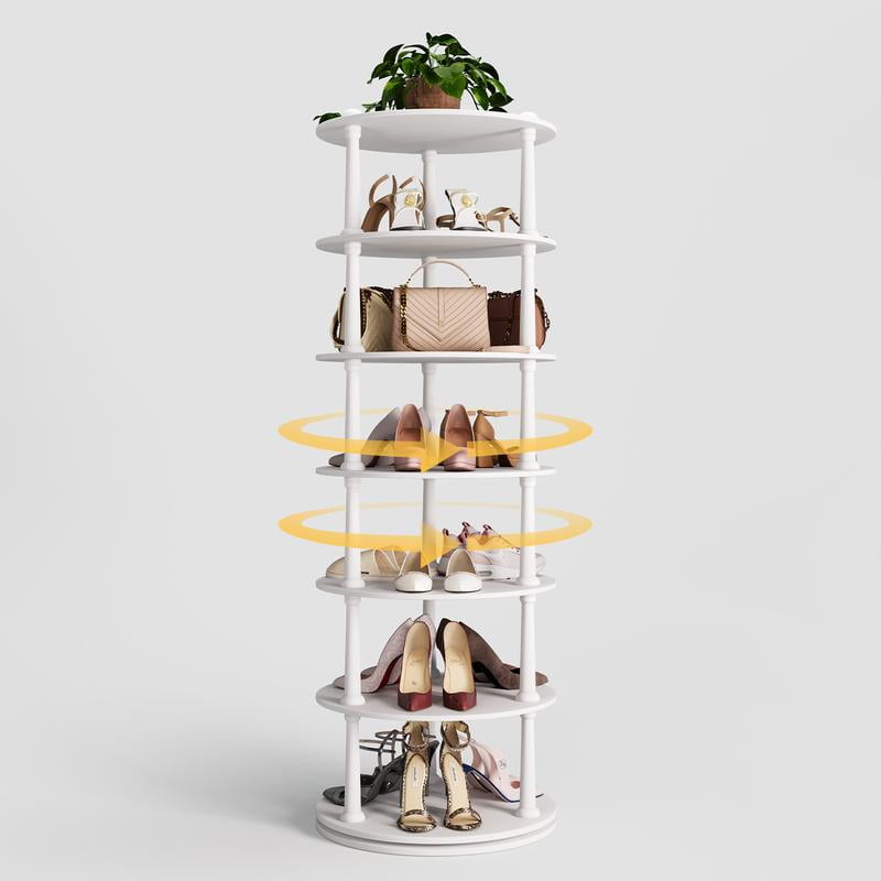 SULIVES Rotating Shoe Rack, 360° Rotating Shoe Rack Tower, 2/4/6 Layer ...