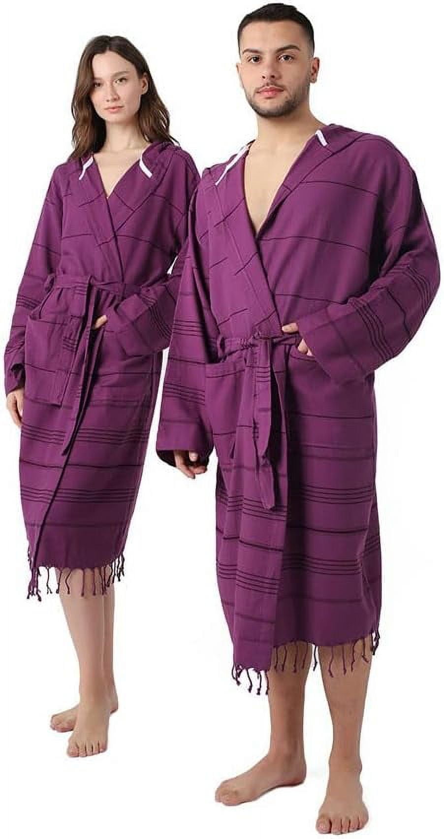 SULTAN'S GEM Lightweight Hooded Cotton Robe for Men and Women, Turkish ...