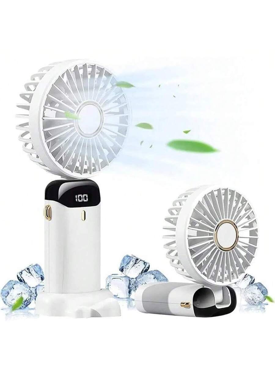 SULVGO Foldable Handheld USB Fan, 5-Speed 5-Blade Quiet Rechargeable ...