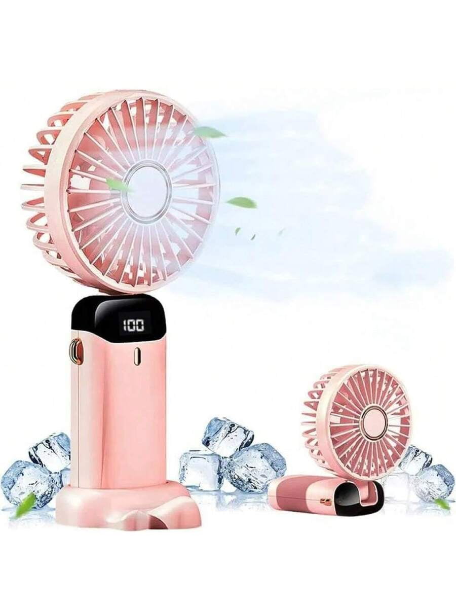 SULVGO Foldable Handheld USB Fan, 5-Speed 5-Blade Quiet Rechargeable ...