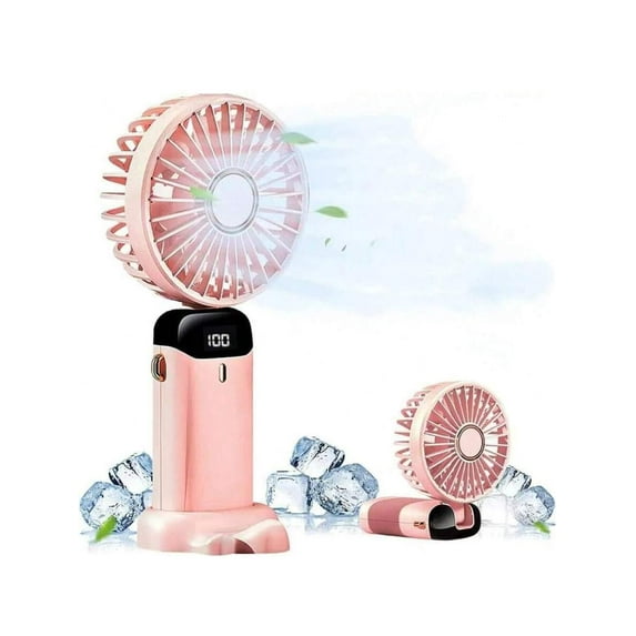 SULVGO Foldable Handheld USB Fan, 5-Speed 5-Blade Quiet Rechargeable ...