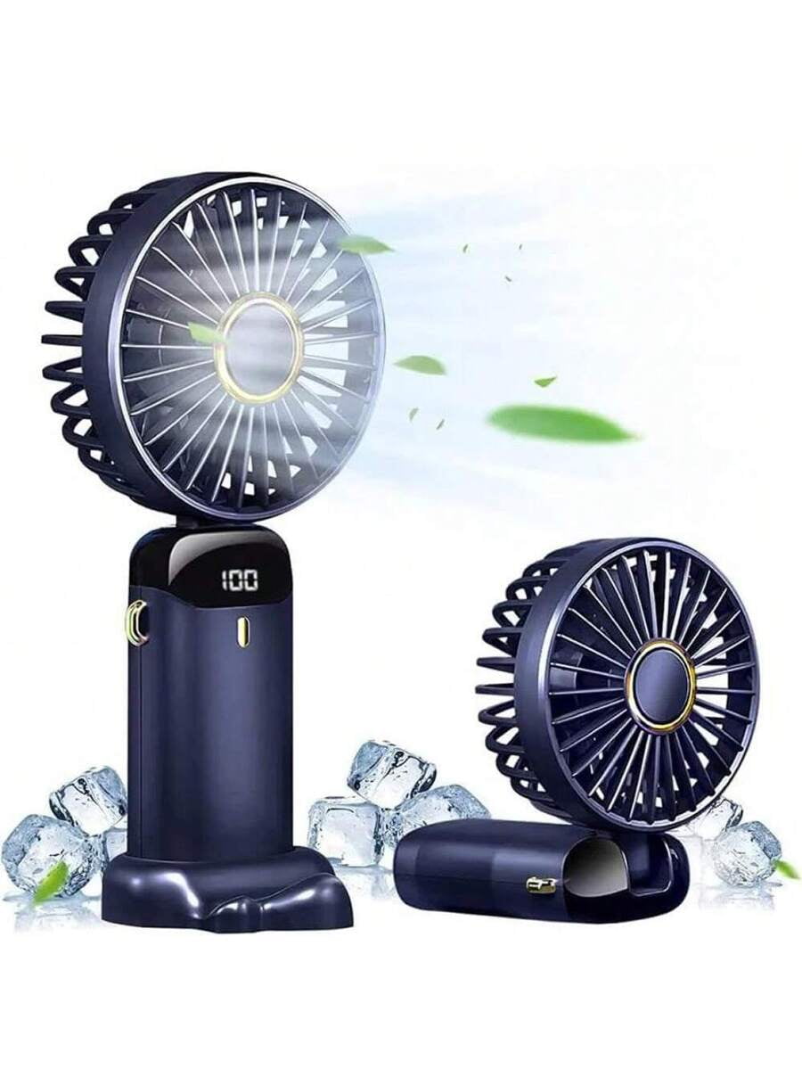 SULVGO Foldable Handheld USB Fan, 5-Speed 5-Blade Quiet Rechargeable ...