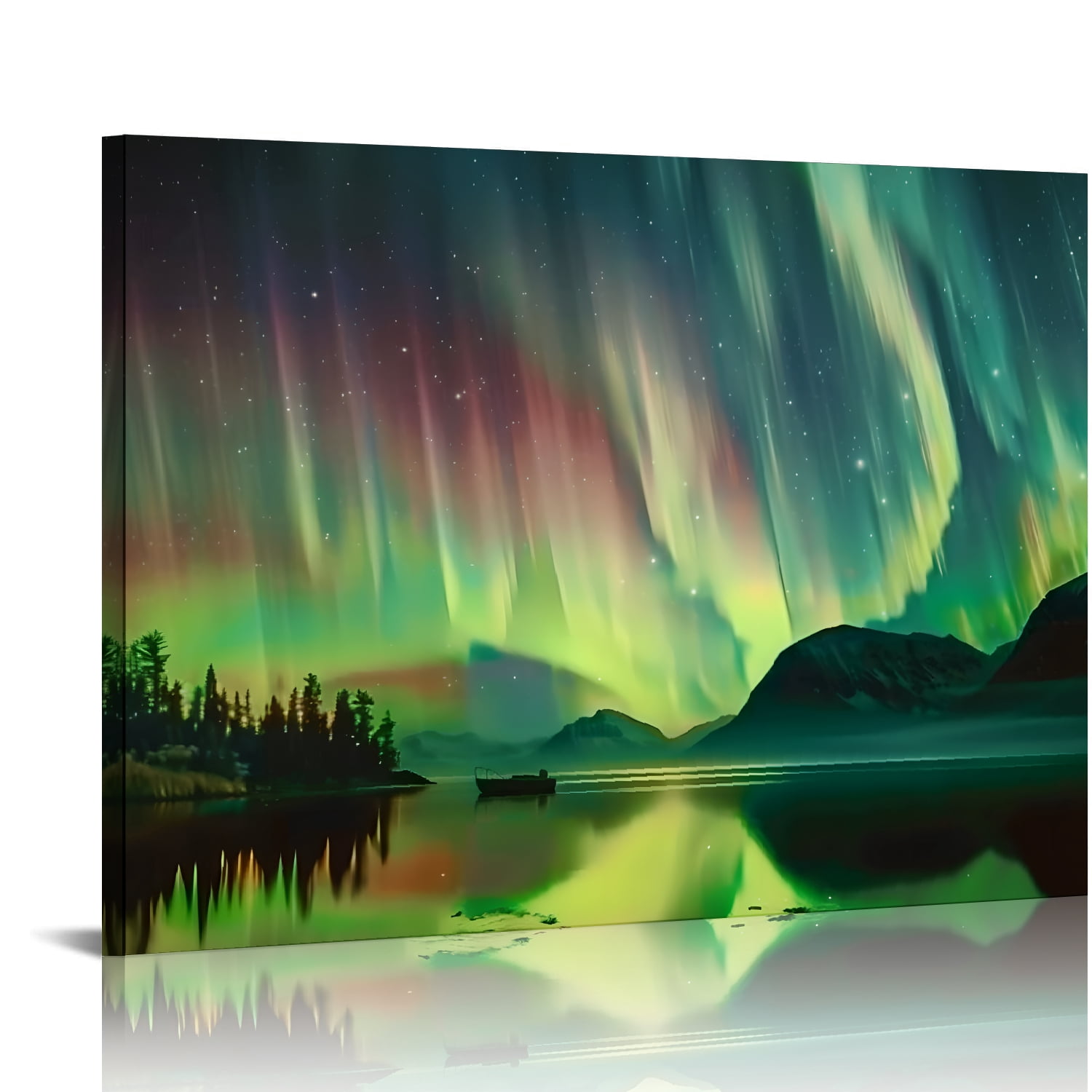 SUMAAFU Aurora Borealis Art Canvas Prints Wall Decor Ready To Hang ...