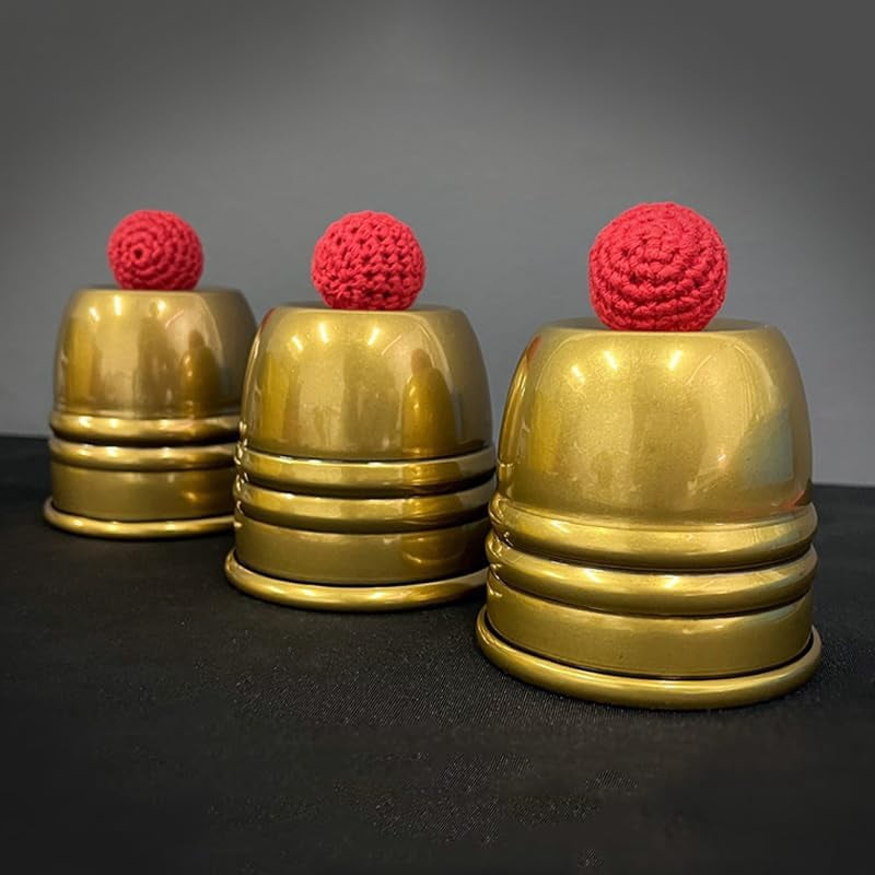 SUMAG Super Cups and Balls (Brass/Aged) Magic Tricks Chop Cup Ball ...
