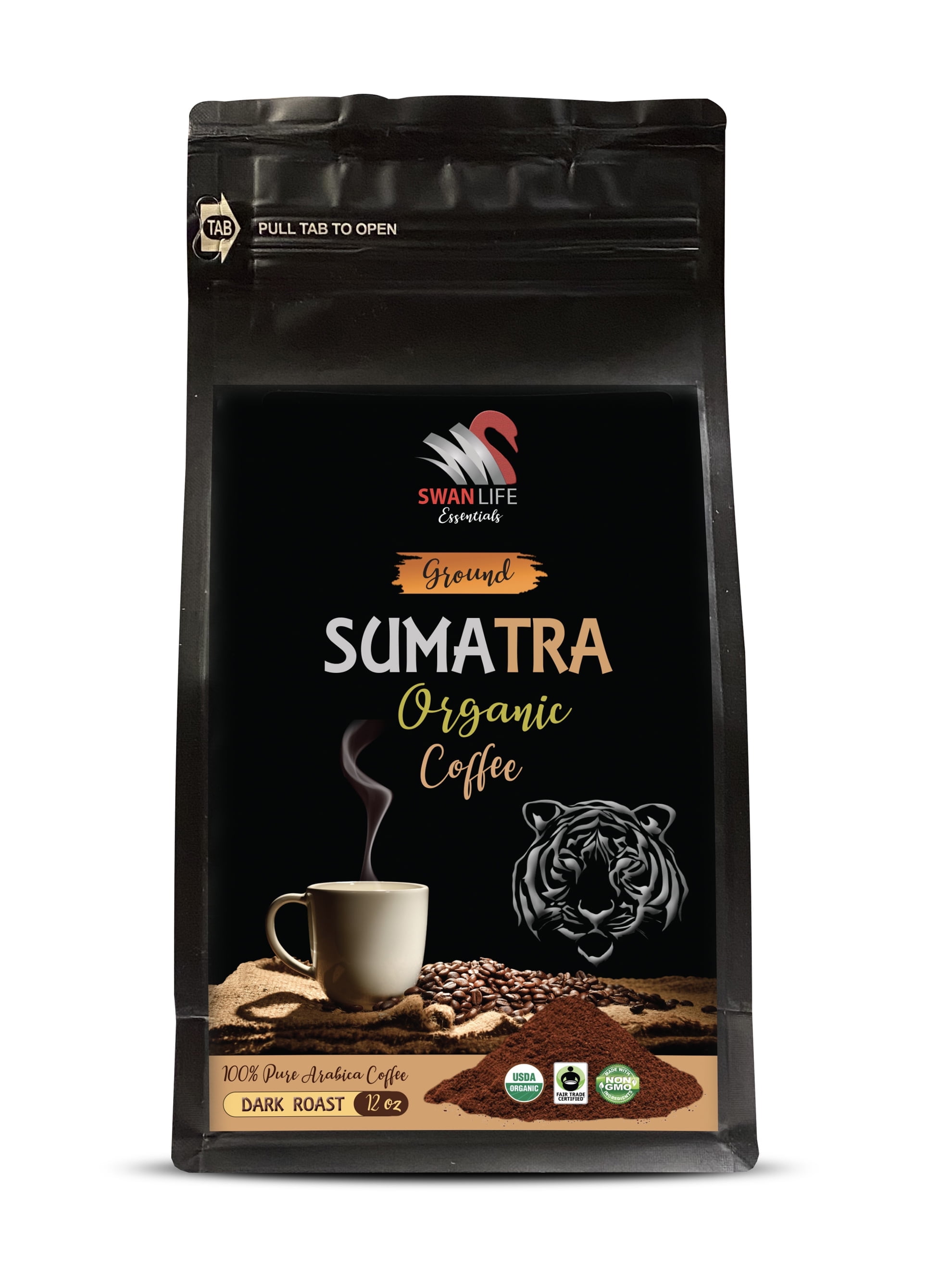 SUMARTA GROUND COFFEE ORGANIC - arabica, dark rost, fair trade, low ...