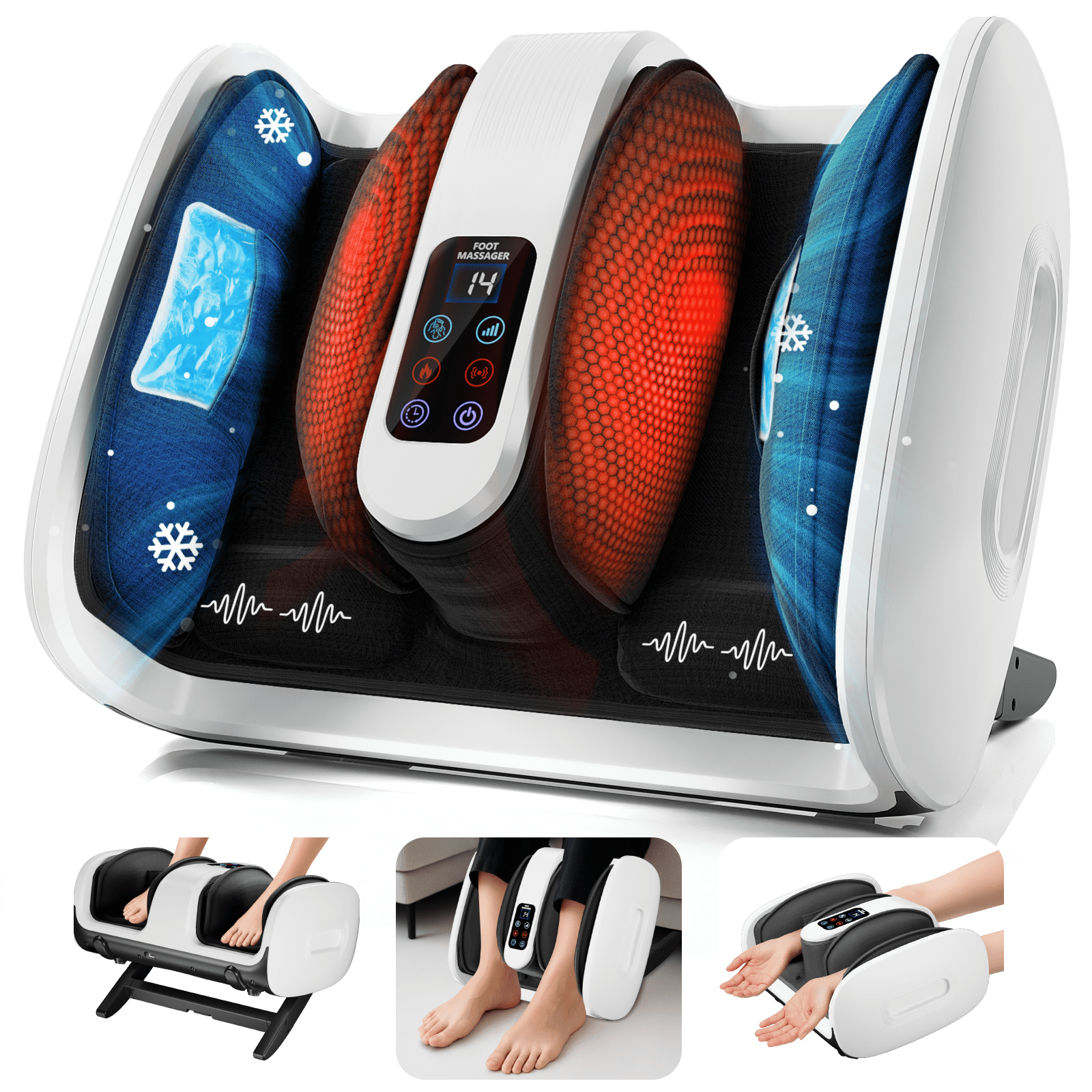 Laxodor Foot Massager- Foot Massager with Heat & Cold Gel packs ...