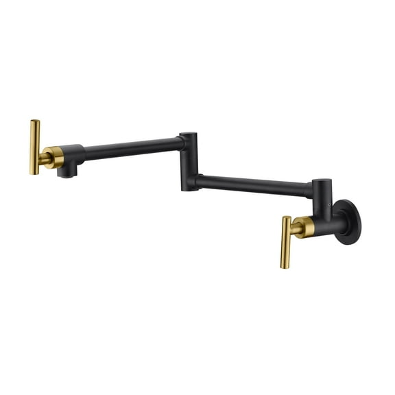 Pot Filler Faucet Matte Black Commercial Wall Mount Stove Faucet, Brass ...