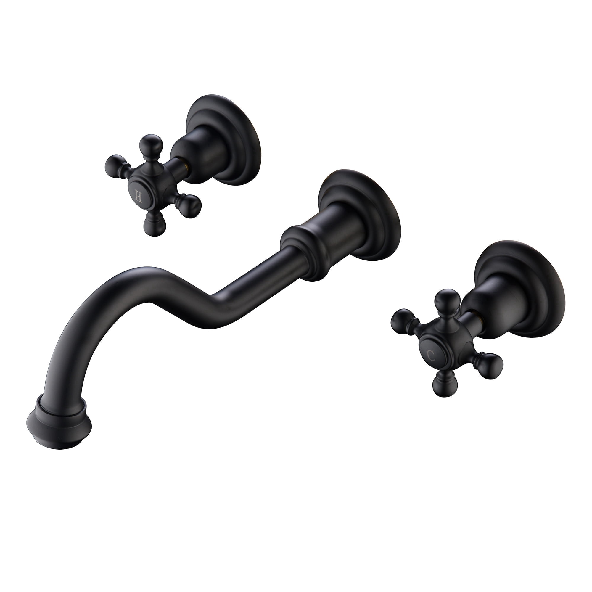 SUMERAIN Traditional Style Wall Mount Bathroom Vessel Faucet -3 Holes ...