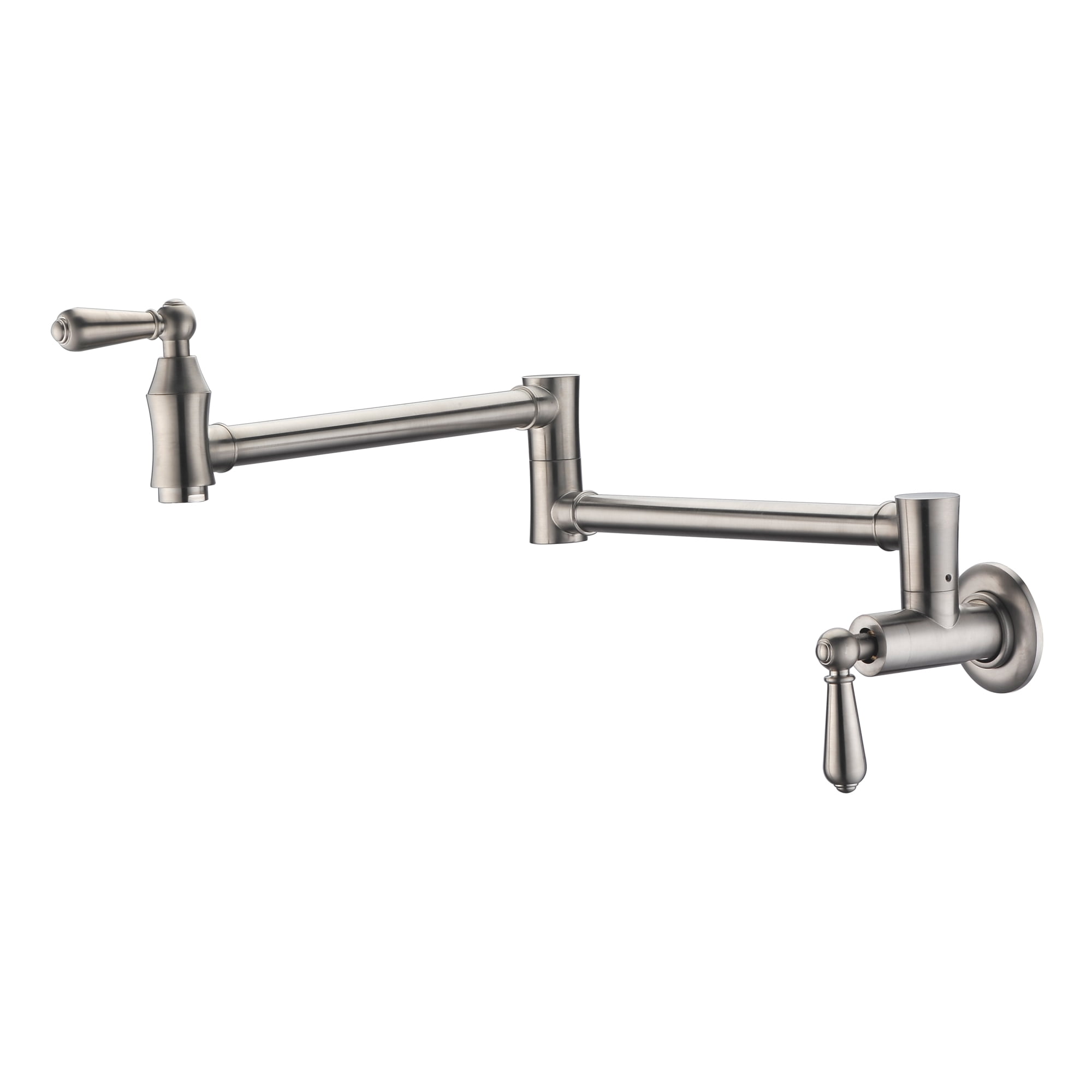 SUMERAIN Wall Mount Pot Filler Faucet Brushed Nickel Kitchen Sink Pot ...