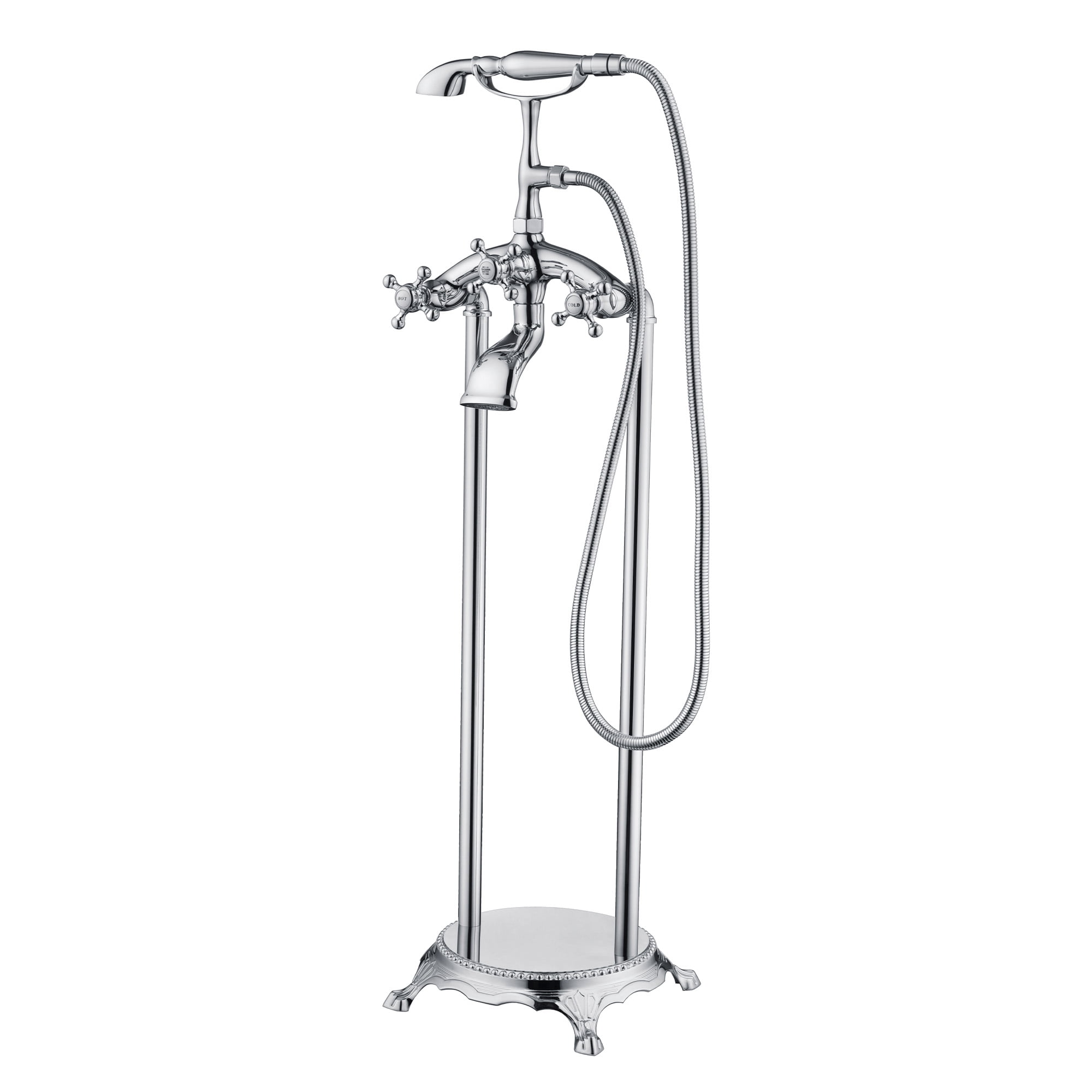 SUMERAIN Waterfall Freestanding Bathtub Faucet with Hand Shower ...