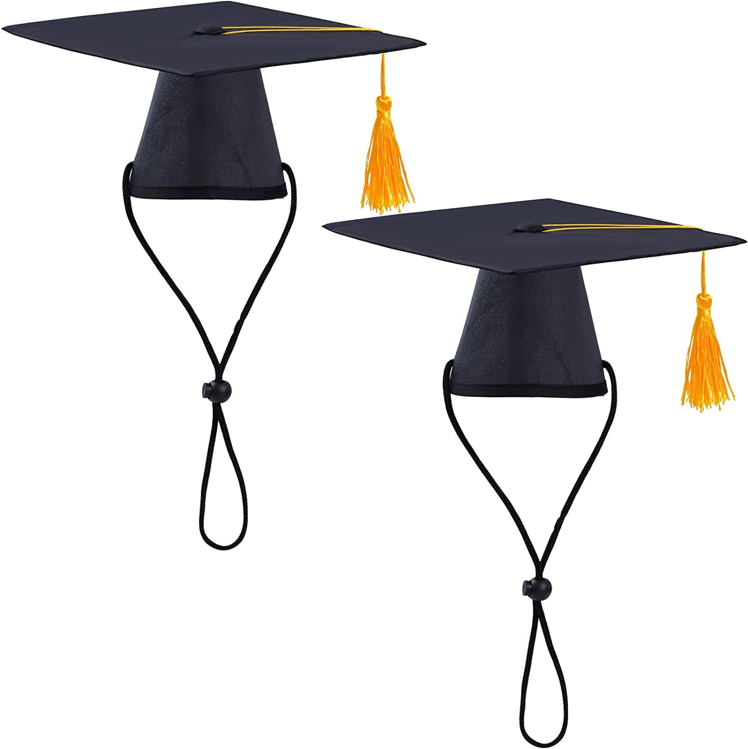 SUMERSHA 2Pcs Pet Graduation Caps Small Dogs Black Graduation Hats with ...