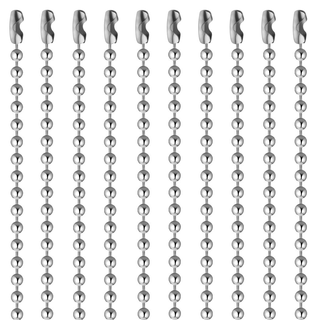 SUMERSHA 50 Pack Ball Chain Necklaces 30 inch Stainless Steel #3 2.4mm ...