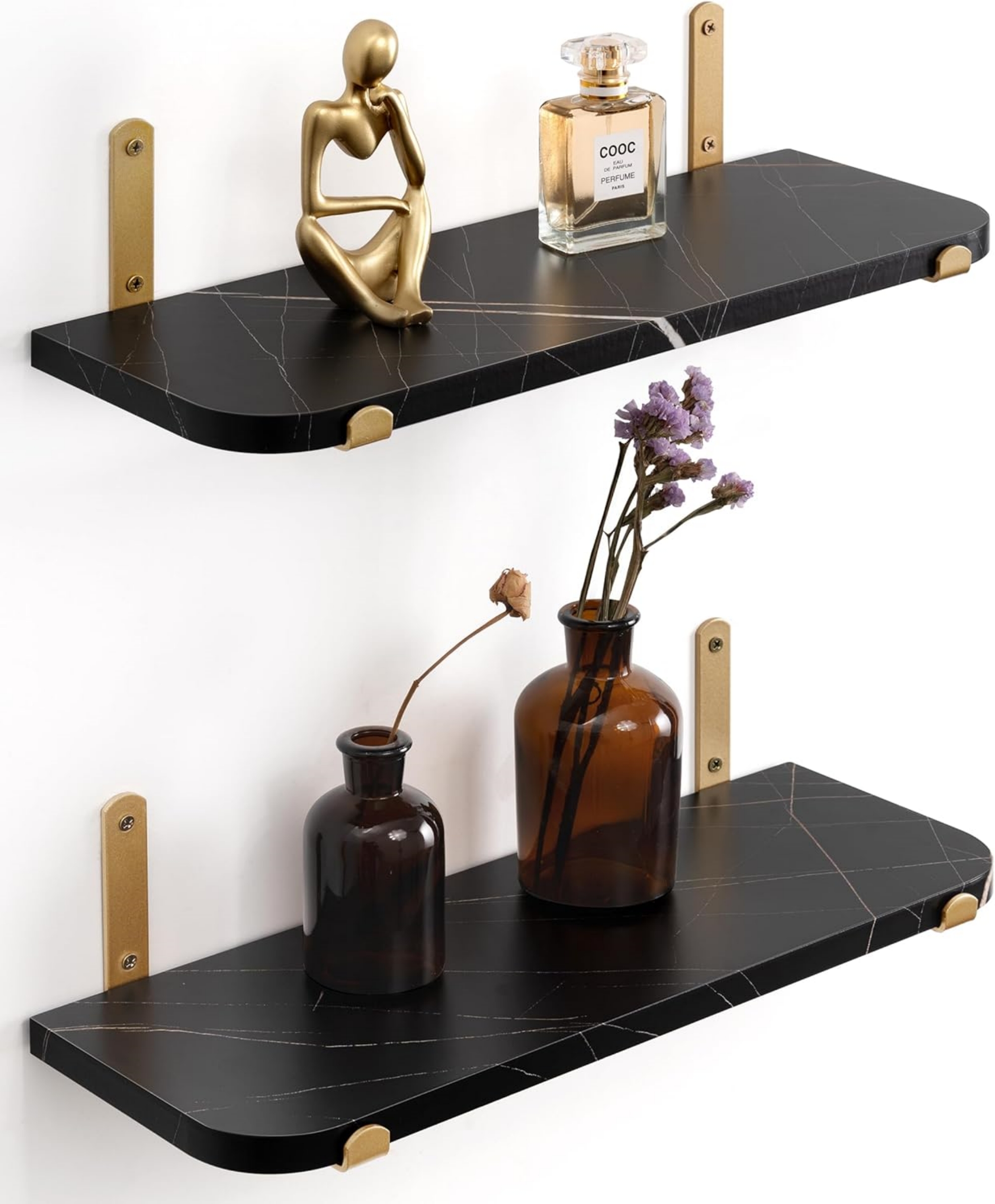 moobody 2 Piece Shelves MDF Wall Mounted Shelf Photo Display Stand ...