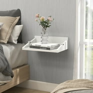Sfugno Mounted Bedside Storage - Pack of 2 Rustic Wood Floating Shelves ...
