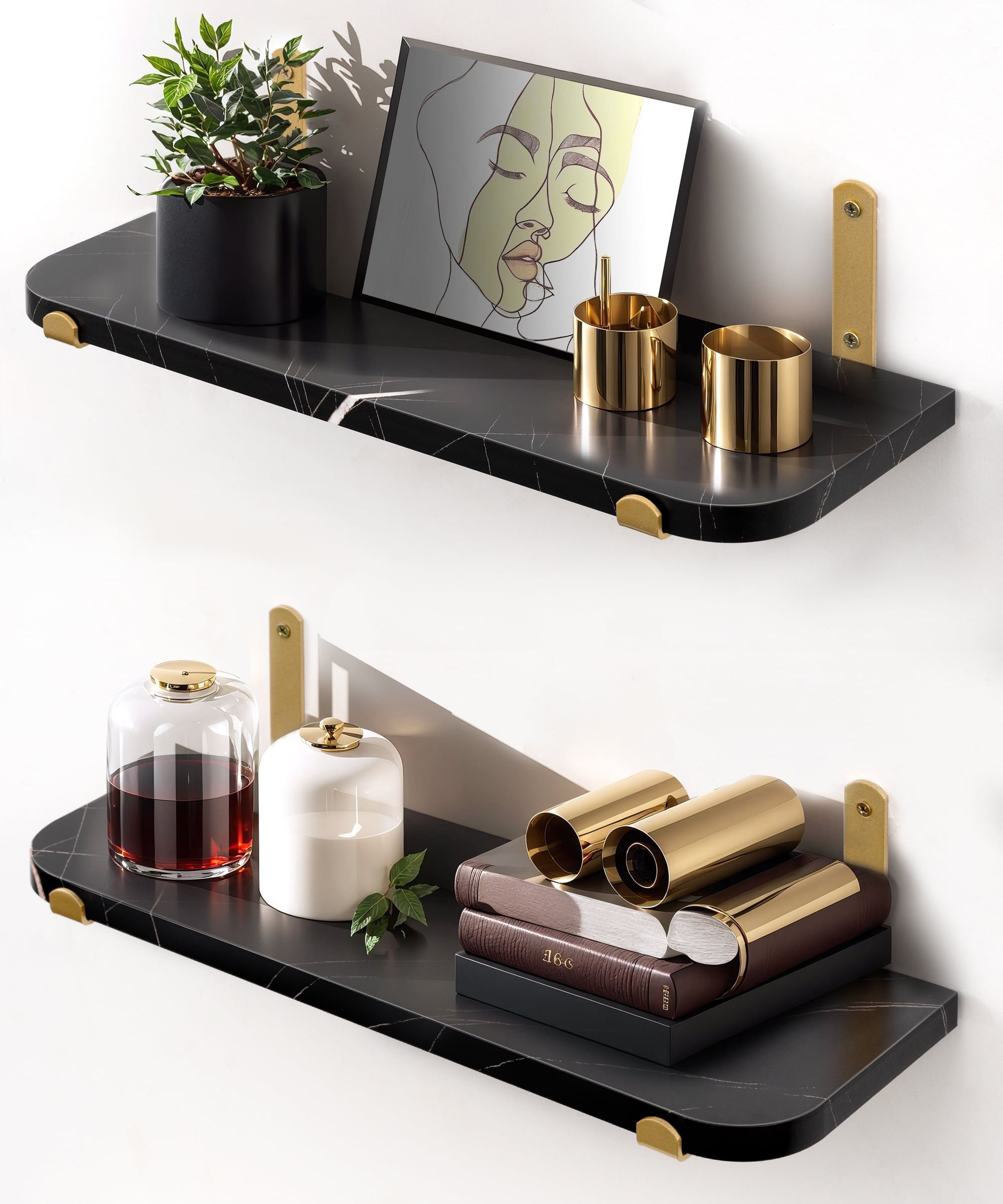 SUMGAR Floating Shelves, Small Wall Mounted Shelf for Display, Modern ...