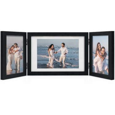 Sfugno 4x6 Picture Frame Rustic Wood Hinged Folding Triple Picture ...
