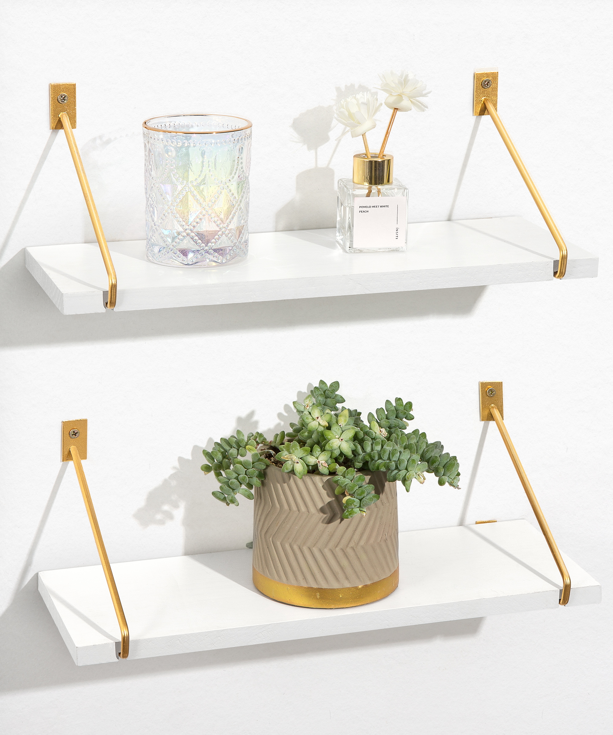 Kate and Laurel Urso Glam Arch Wood and Metal Shelf, 20 x 19, Gold ...
