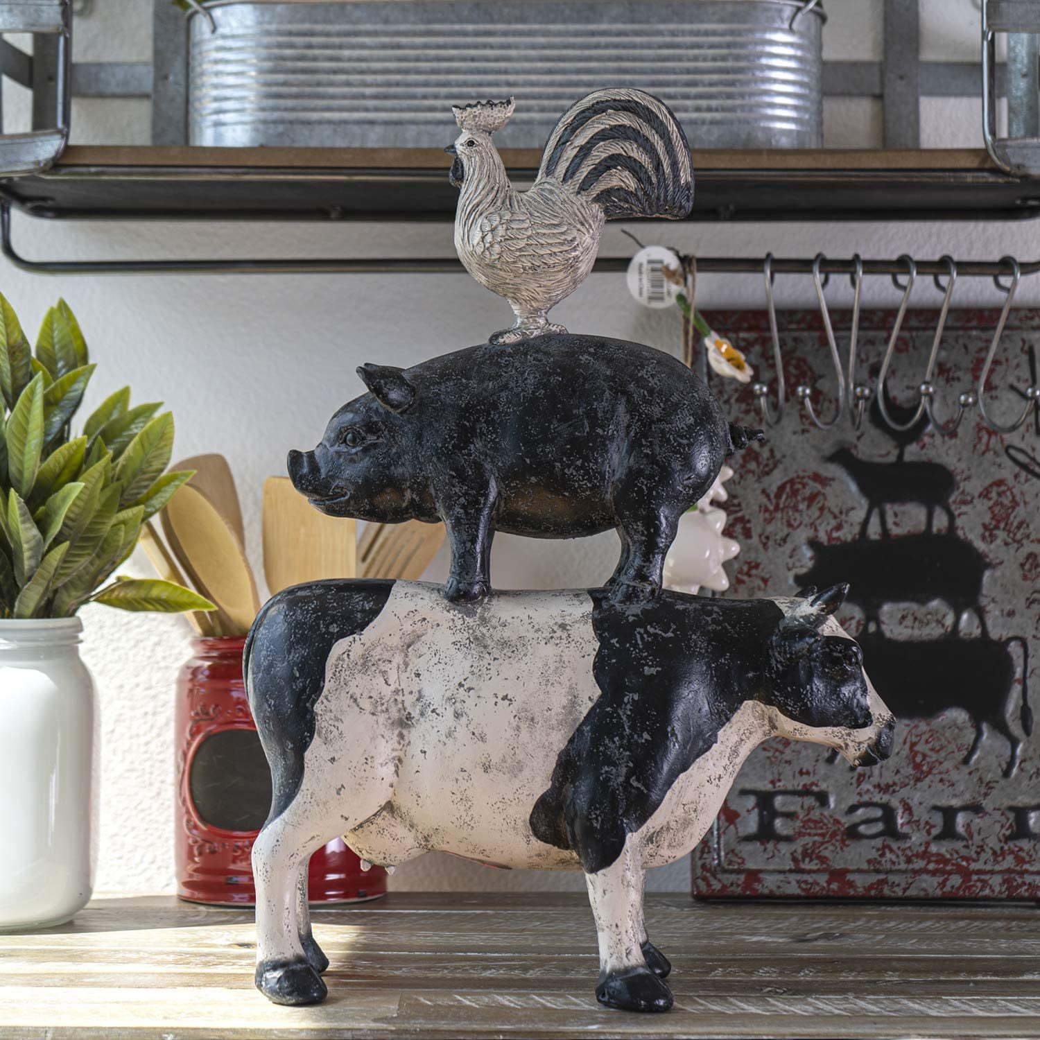 SUMMIT COLLECTION Rustic Decor Barnyard Designs Stacked Farm Animals ...
